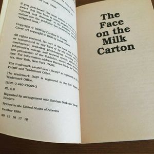 Other | The Face On The Milk Carton By Caroline B Cooney | Poshmark